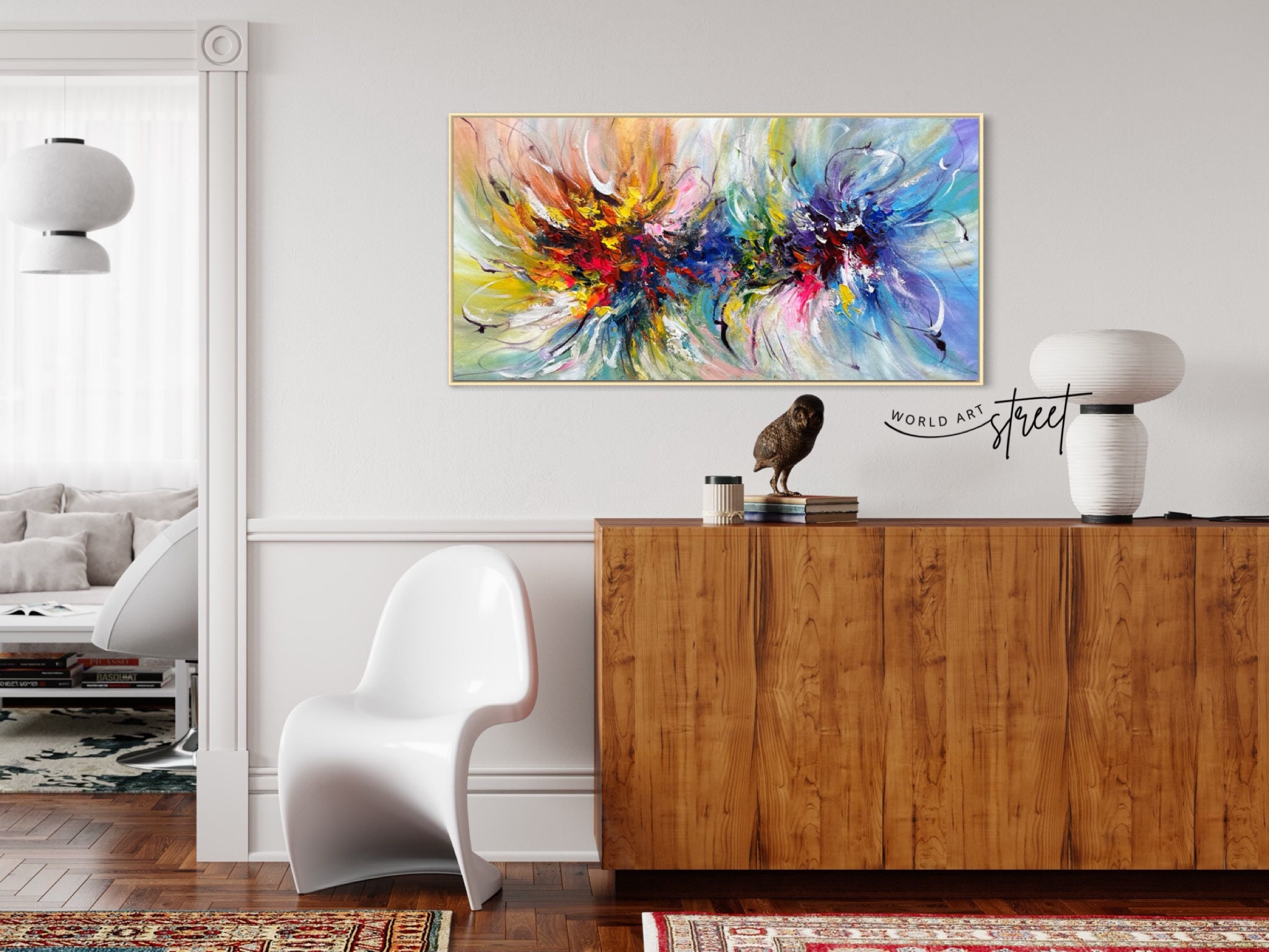 Original Colorful Abstract Painting Extra Large Wall Art - Etsy UK