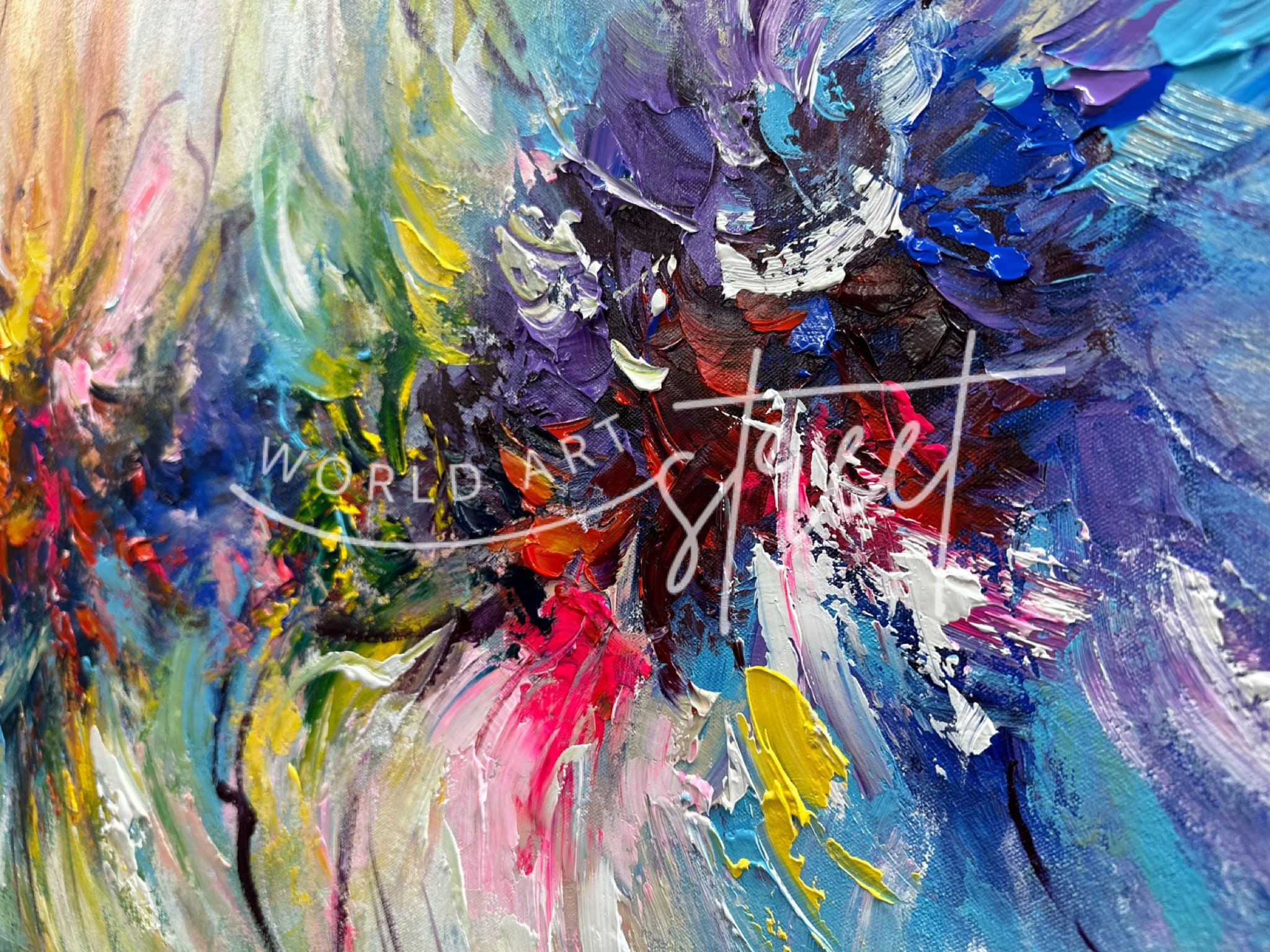 Original Colorful Abstract Painting Extra Large Wall Art - Etsy UK