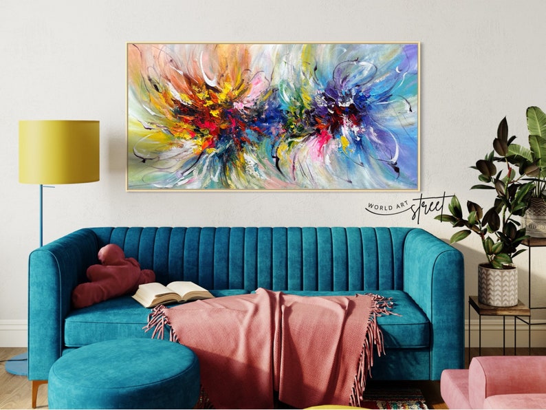 Original Colorful Abstract Painting Extra Large Wall Art - Etsy UK