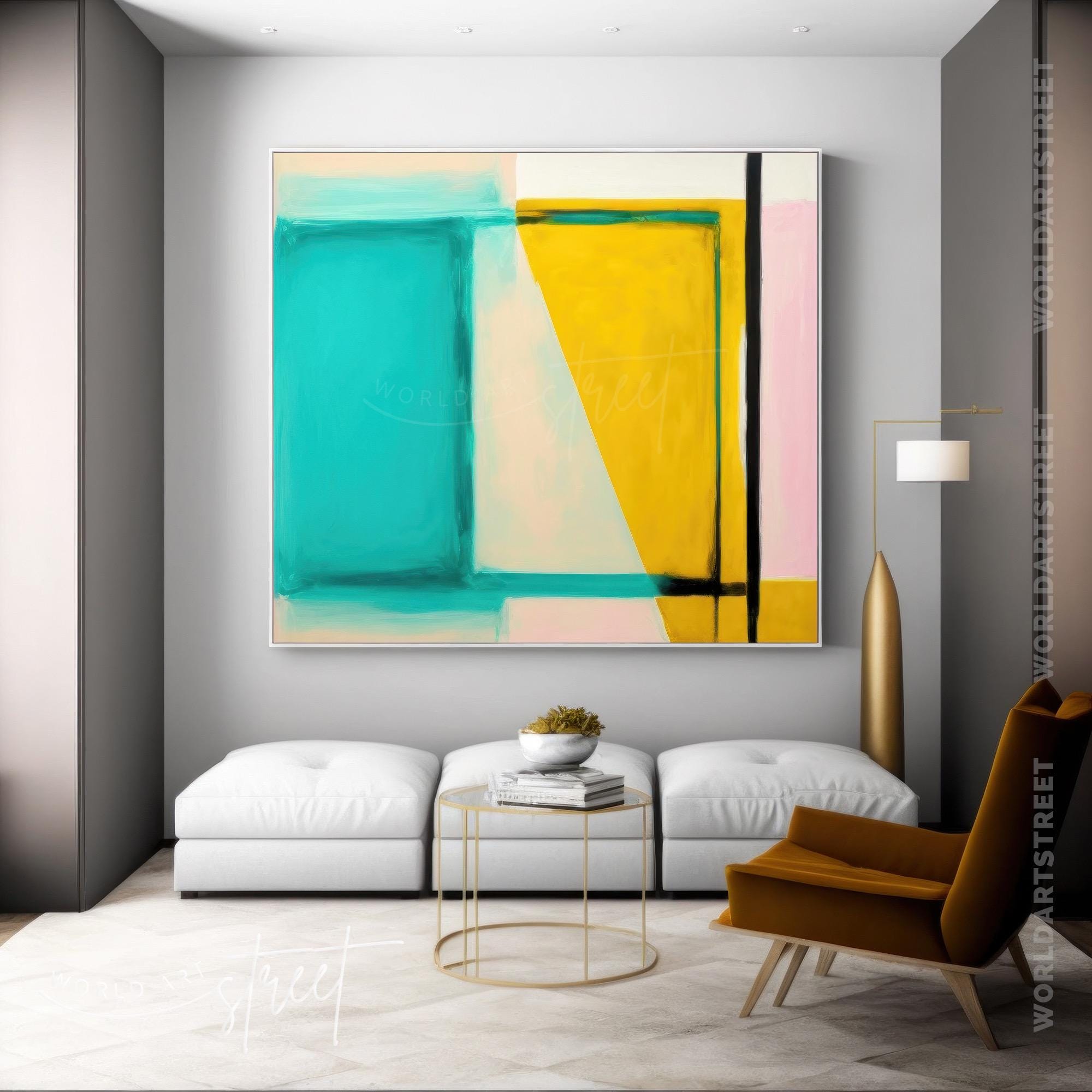 Color Trends 2023 Handmade Original Abstract Color Block Art Geometric ...