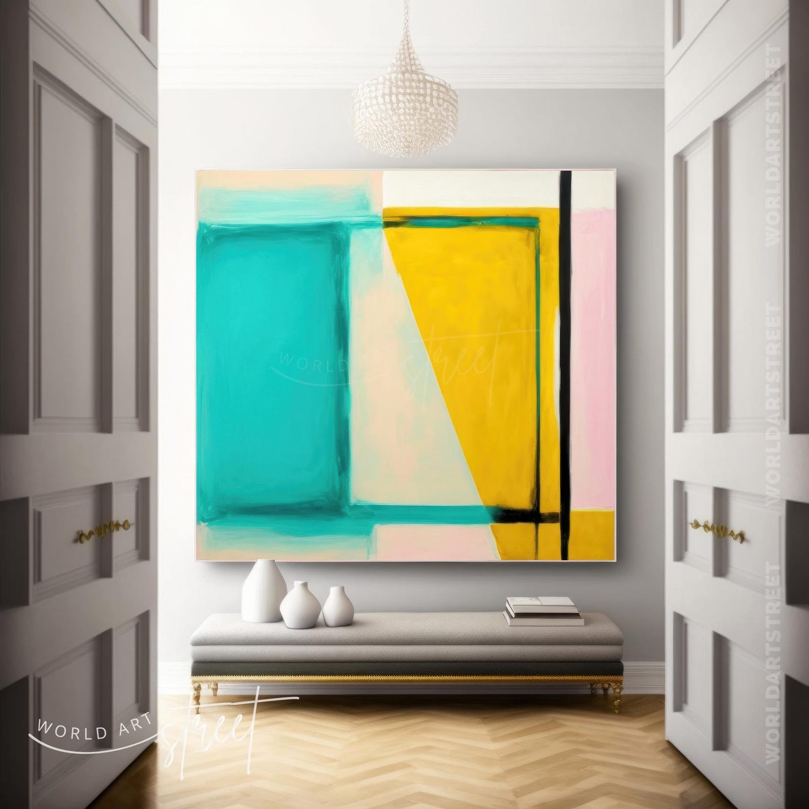 Color Trends 2023 Handmade Original Abstract Color Block Art Geometric ...