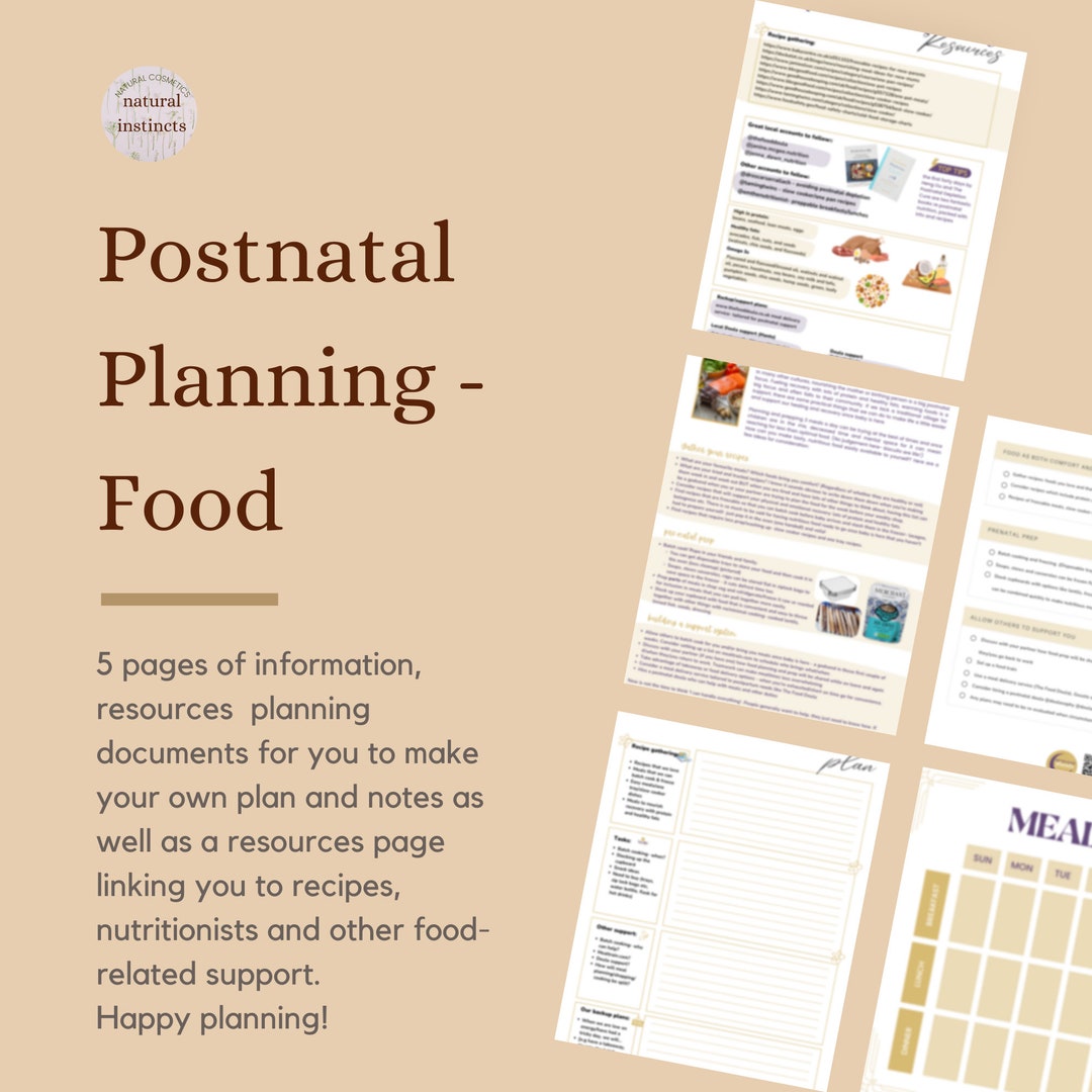Postnatal/postpartum Plan for Food - Etsy Australia