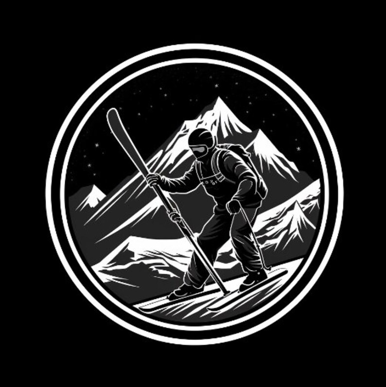 Ski Mountain Logo format SVG for Winter Adventure Escapes - Etsy
