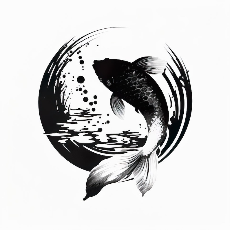 Logo de Carpe Koi en format SVG : Un design noir et blanc classique ...