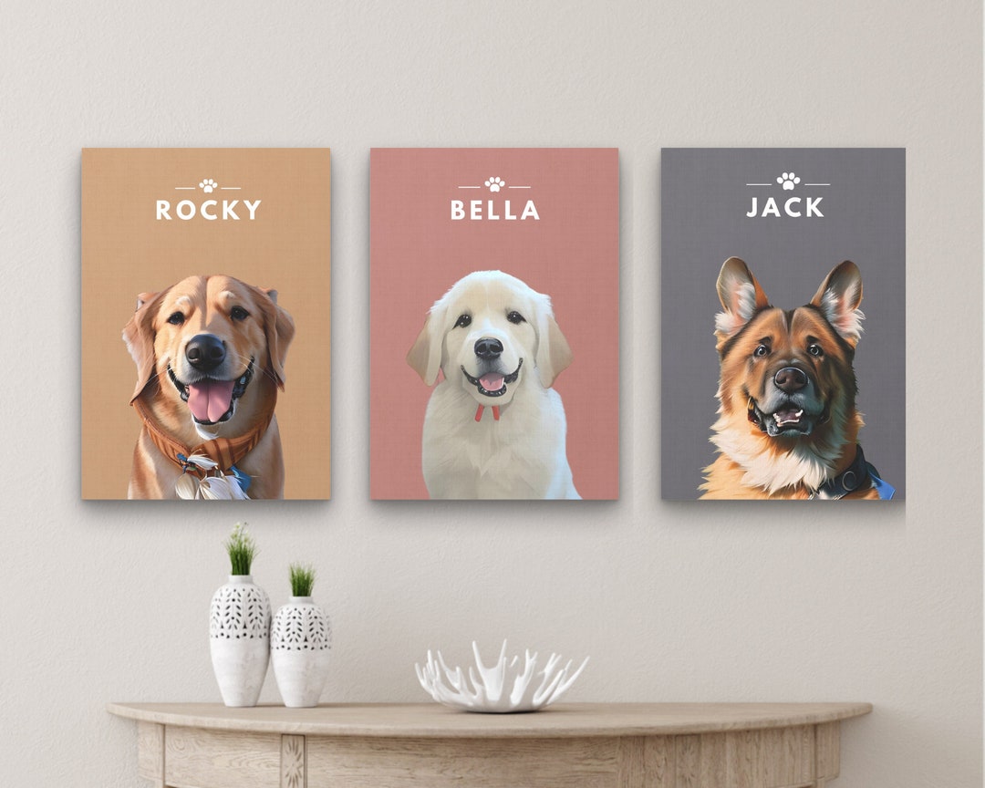 Custom Pet Potrait, Pet Potrait, Custom Dog Portrait, Pet Drawing ...