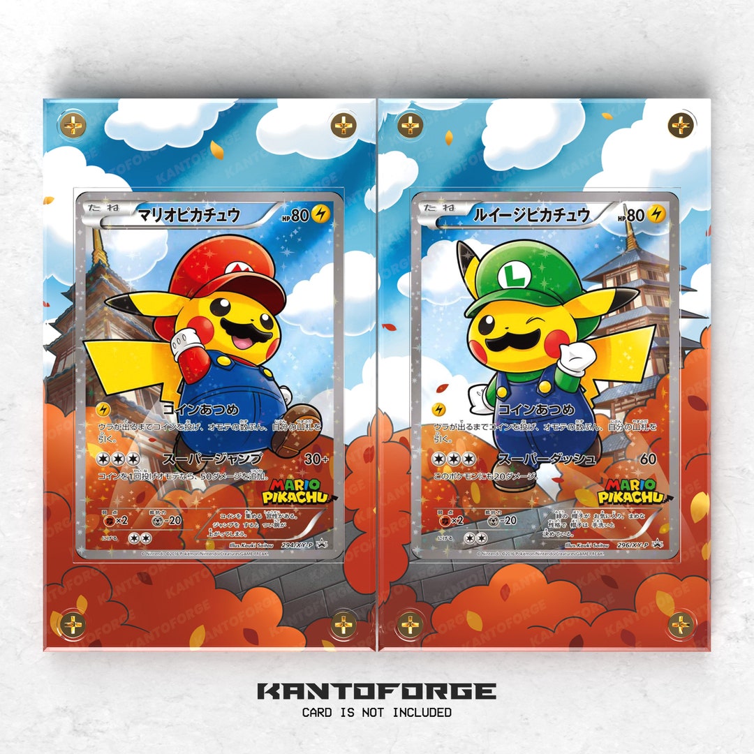 Mario & Luigi Pikachu Bundle Pokémon Extended Artwork Protective Card Display Case - Etsy Singapore