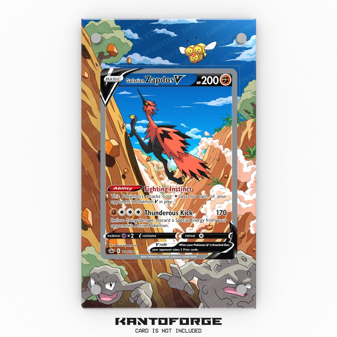 Galarian Zapdos V 174/198 - Pokémon Extended Artwork Display Case - Etsy