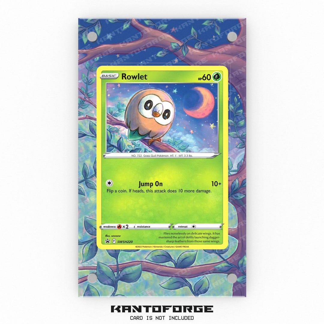 Rowlet SWSH220 - Pokémon Extended Artwork Display Case - Etsy
