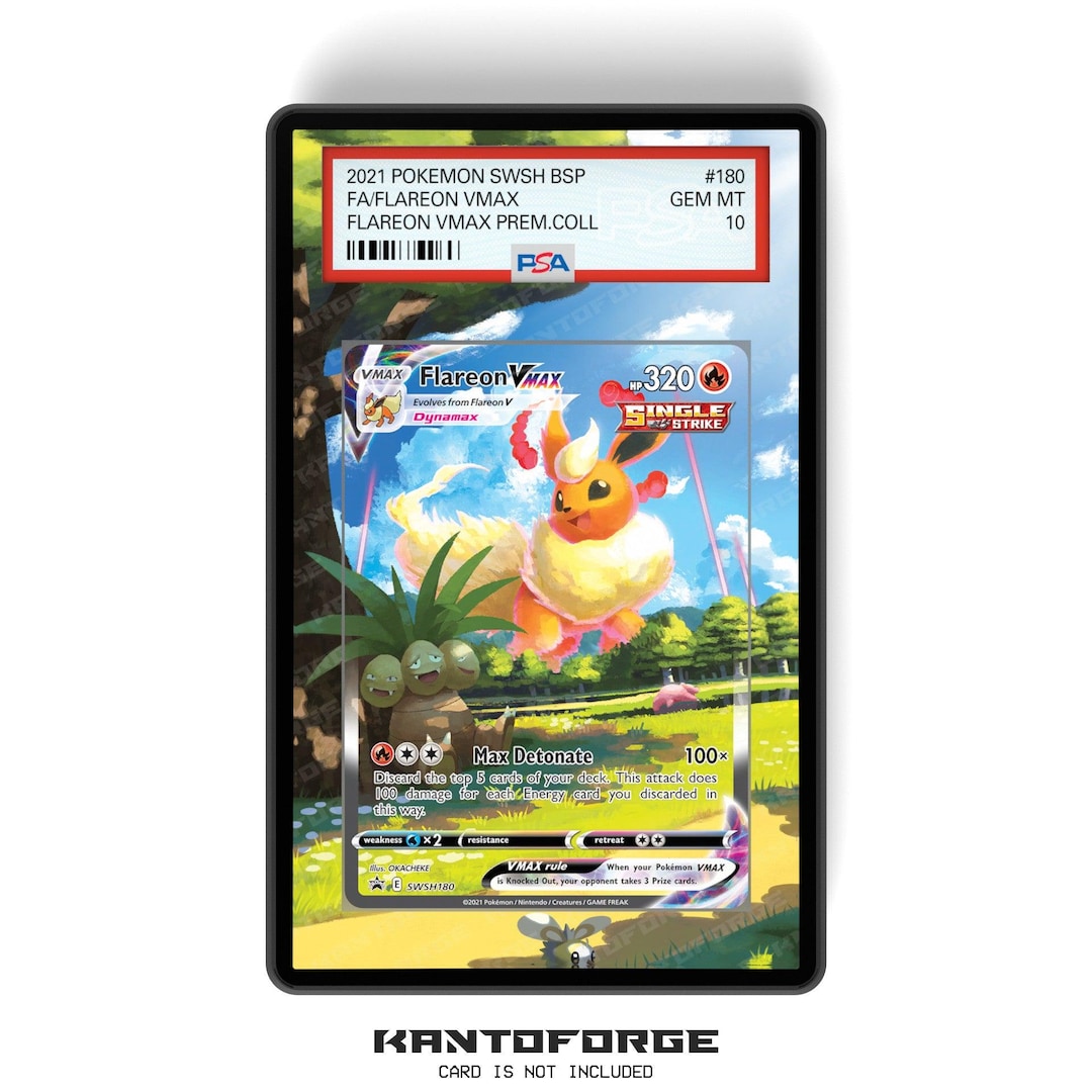 Flareon VMAX SWSH180 - PSA Size Graded Card Case Extended Artwork ...