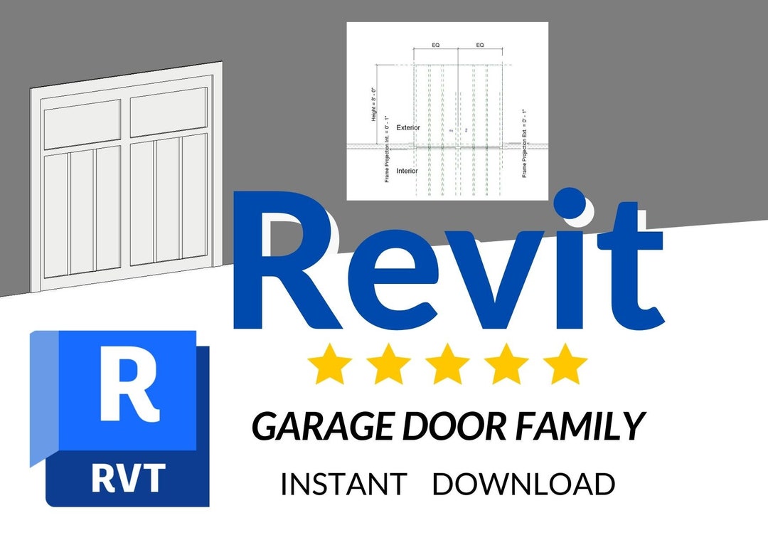 Revit Garage Door Family. 3D Model Doors Adjust Customize - Etsy
