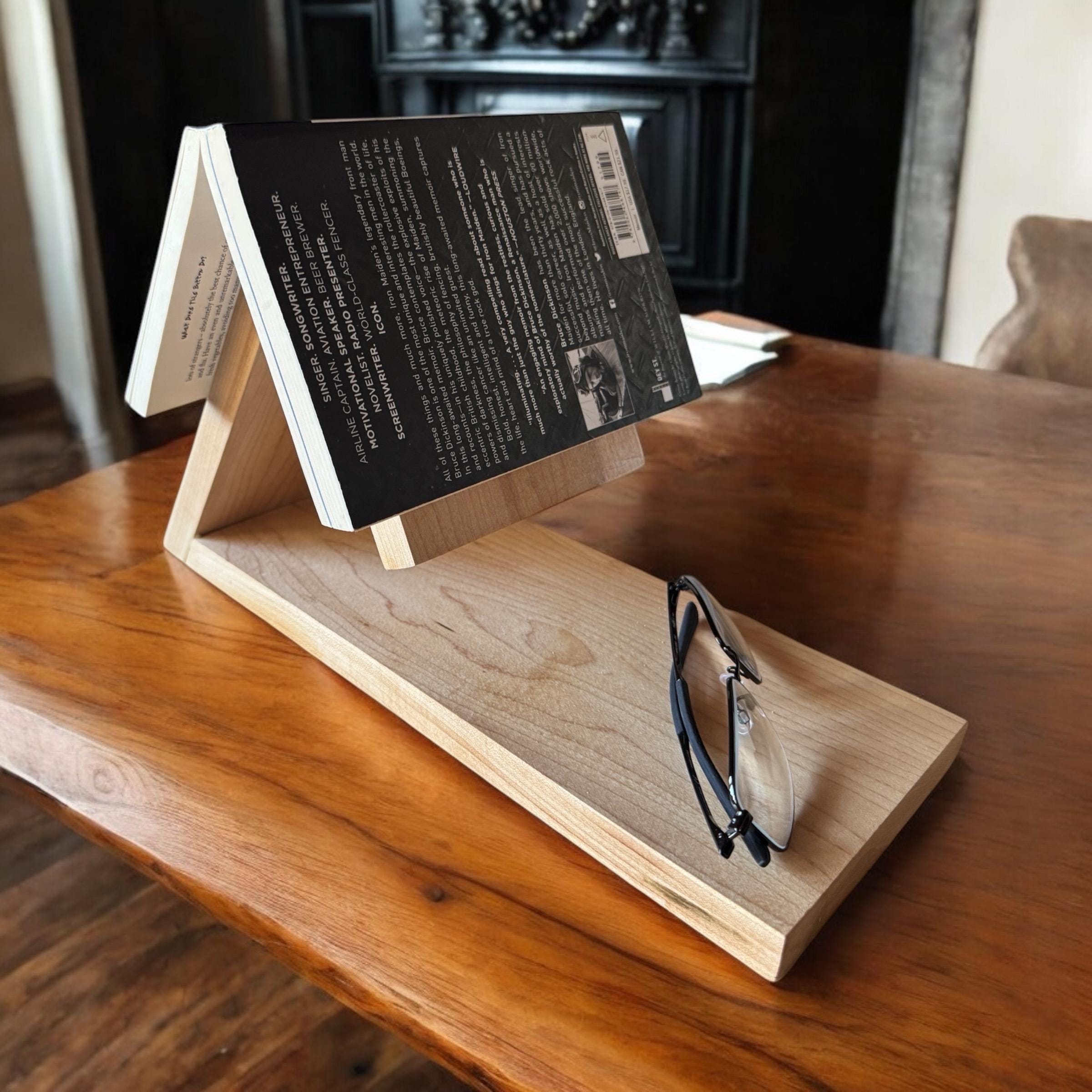 Wooden Bookholder | Triangle Book Stand | Gift for Reader | Book ...