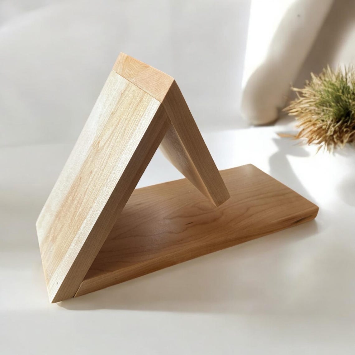 Wooden Bookholder | Triangle Book Stand | Gift for Reader | Book ...