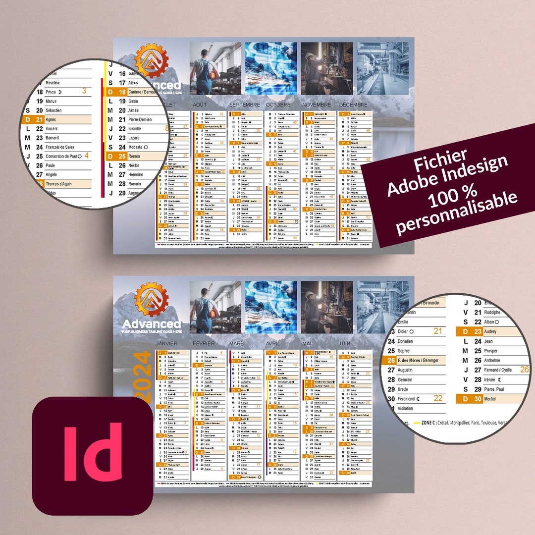 2024 Calendar Indesign A4 - Etsy