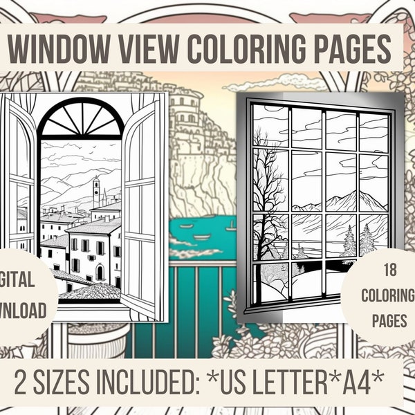 Window Coloring Page - Etsy