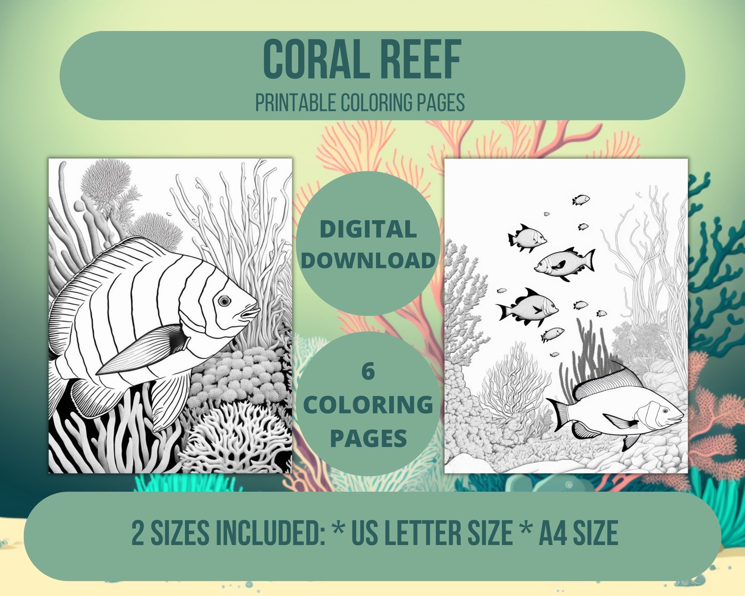 Free Printable Coral Reef Coloring Pages