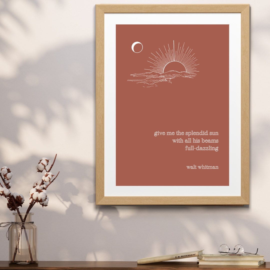 Walt Whitman Inspirational Poetry Quote | Digital Wall Art Print ...