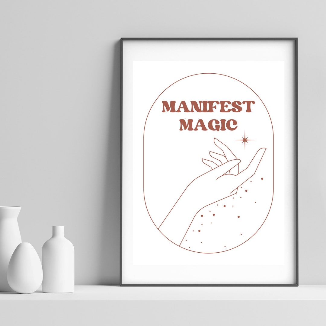 Manifest Magic Aesthetic Neutral Vibes | Digital Wall Art Poster Print ...