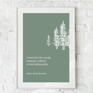 Henry David Thoreau Inspirational Nature Quote | Digital Wall Art Print ...