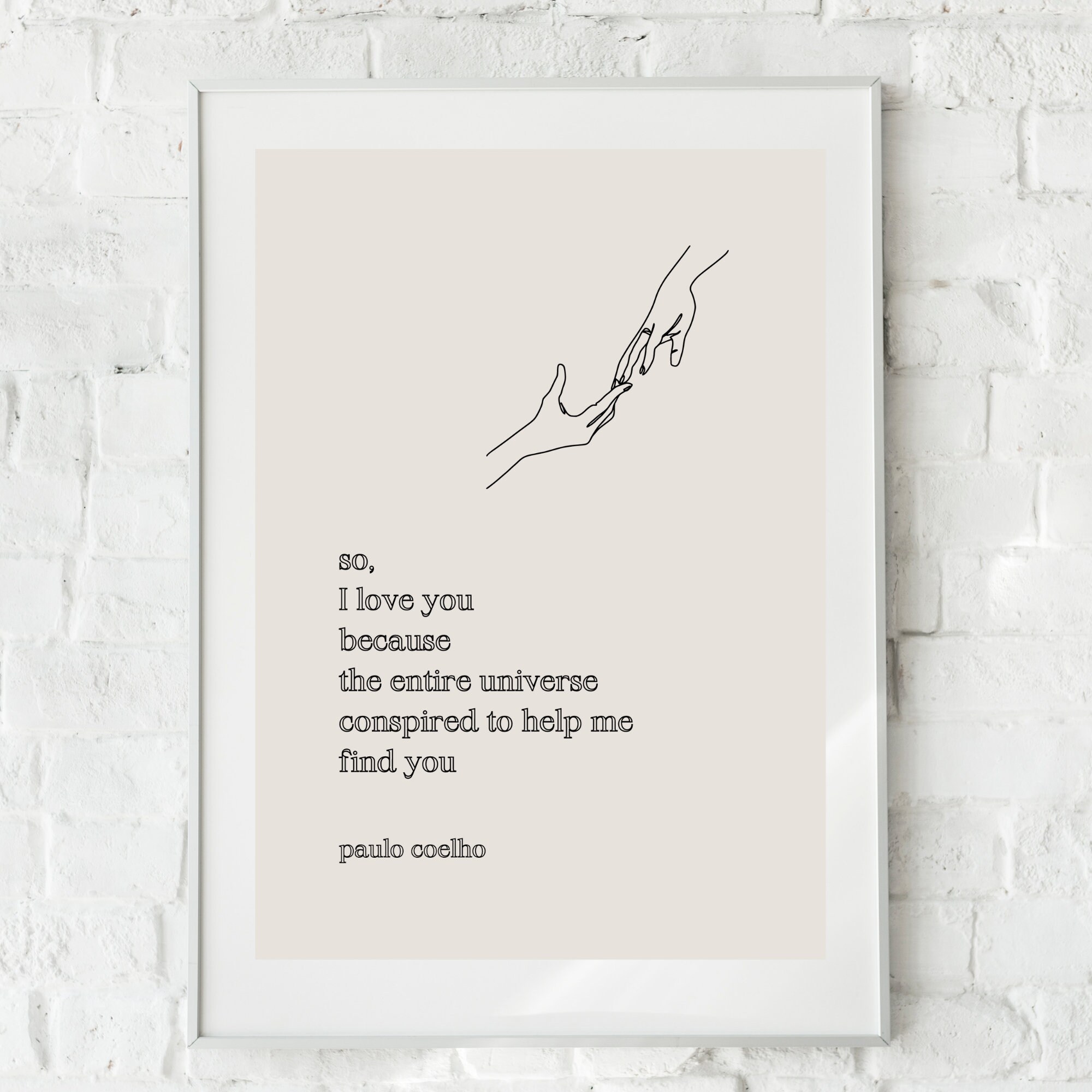 The Alchemist Book Paulo Coelho Love Quote Digital Wall Art Print ...