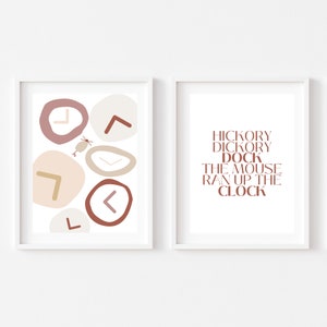 Set of 2 Nursery Rhymes Hickory Dickory Dock Mouse | Digital Wall Art ...