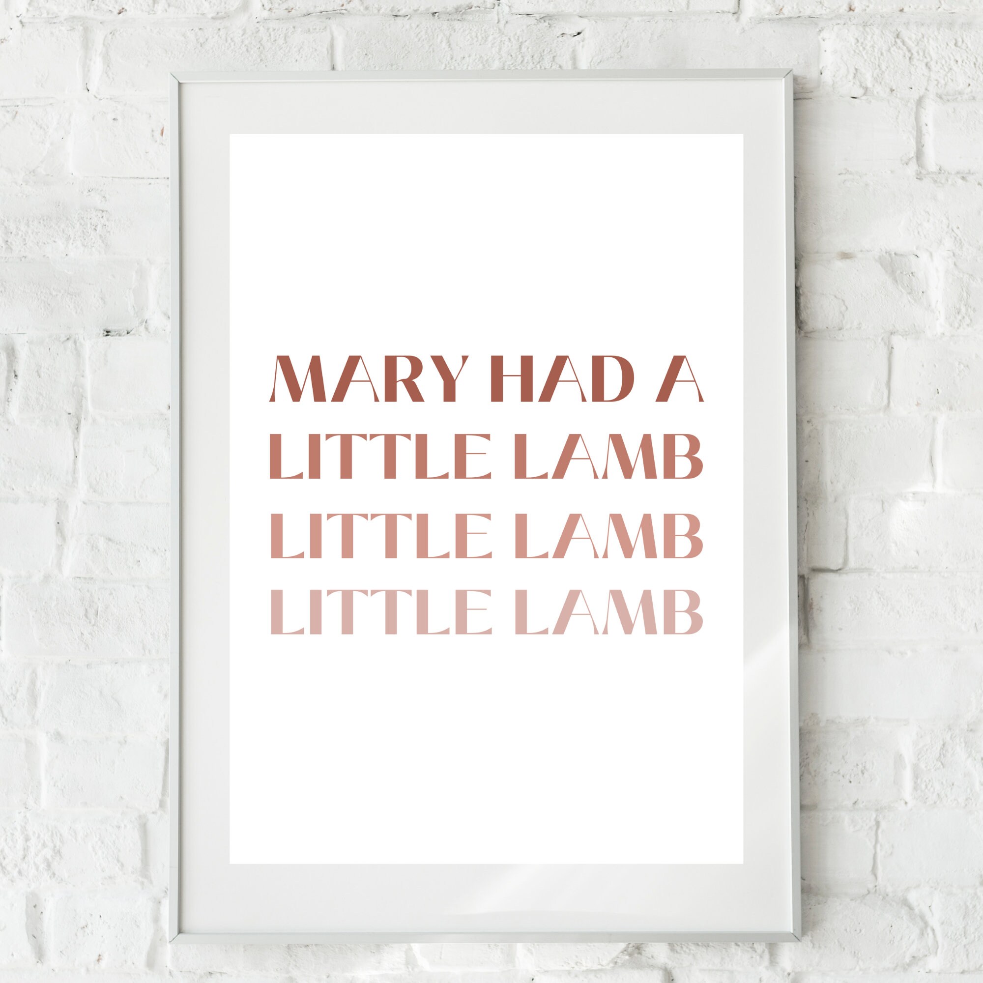 Set of 2 Nursery Rhymes Mary Had a Little Lamb | Digital Wall Art Print ...