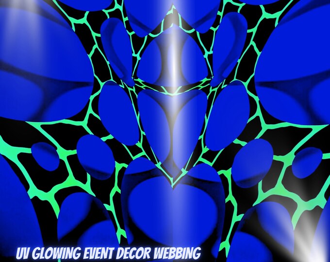 UV Stretch Lycra Decor Print, Glowing Web, Ceiling Canopy, Uv Event ...