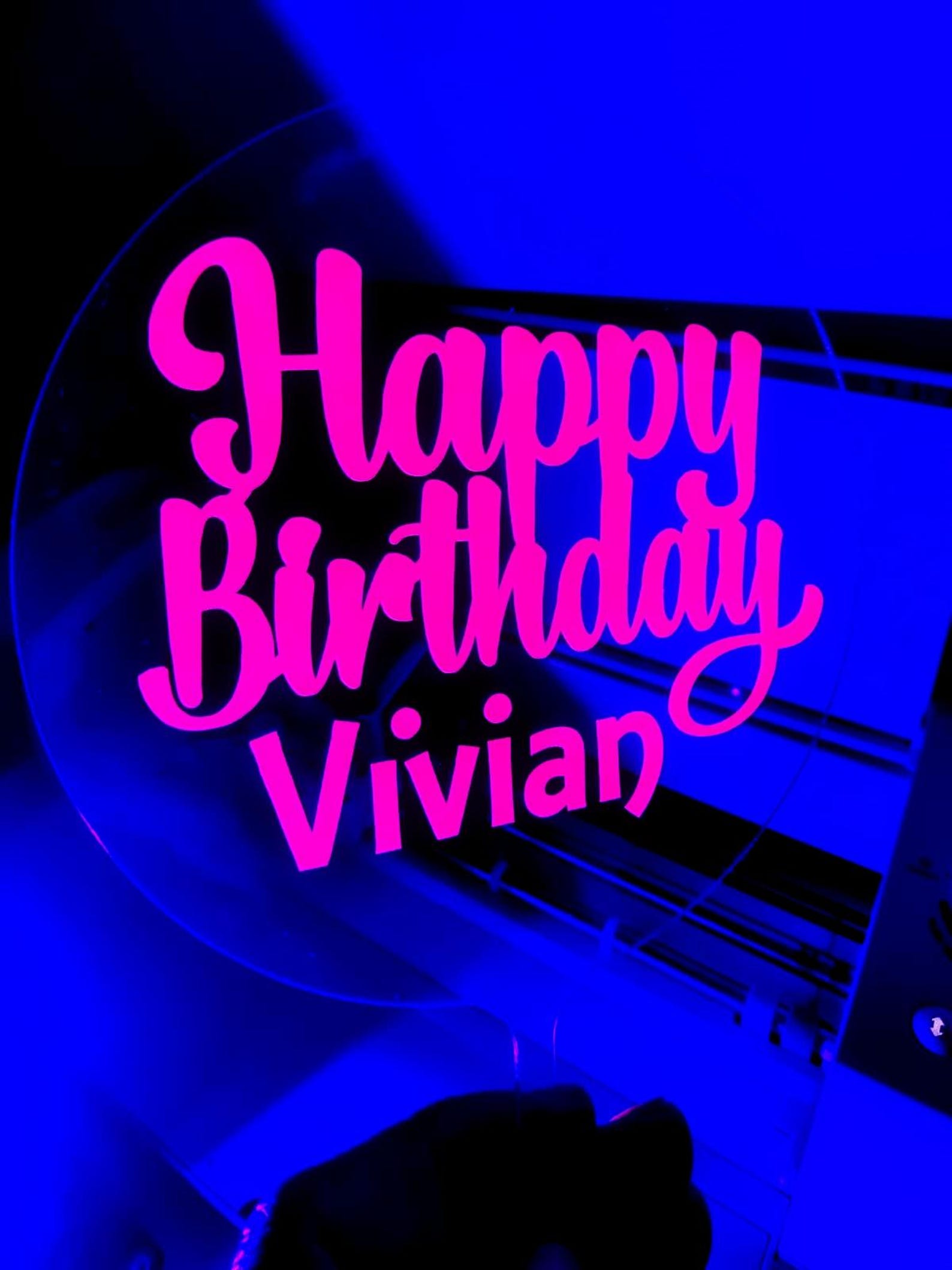 UV Glow Party Cake Topper, Neon Birthday Cake Topper, Neon Cake Décor ...