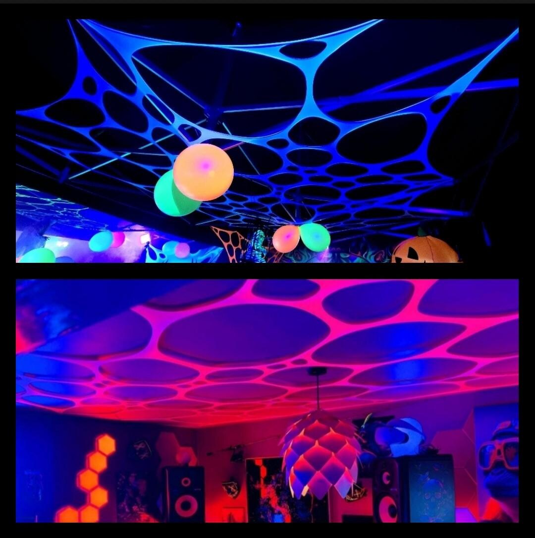 X2 Neon Pink & White Stretch Party Decoration, Glow in the Dark ...