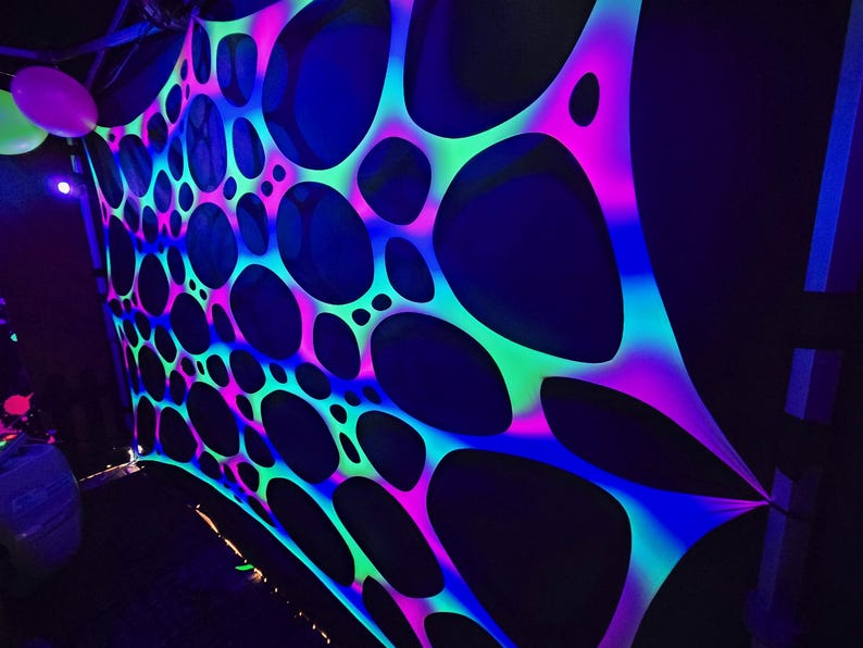 X2 Pk Neon UV Rainbow Stretch Event Decoration, Glow in the Dark ...