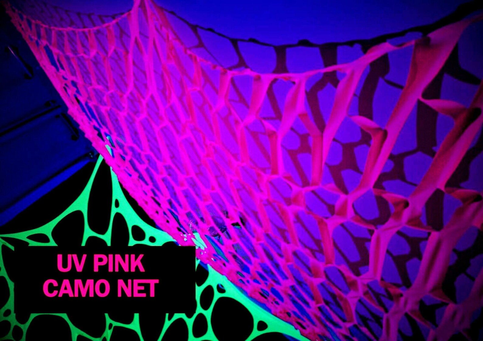UV Pink Camo Net, Mesh Net, Uv Camouflage Net, Blacklight Party, Rave ...