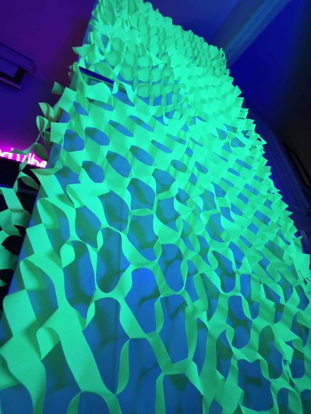 UV Neon Green Waterproof Ripstop, Glow in the Dark, Fluorescent Camo ...