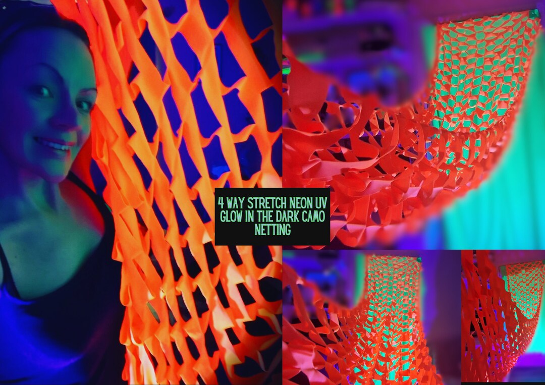 UV Neon Orange Camo Netting, Glow in the Dark, Uv Camouflage Net ...