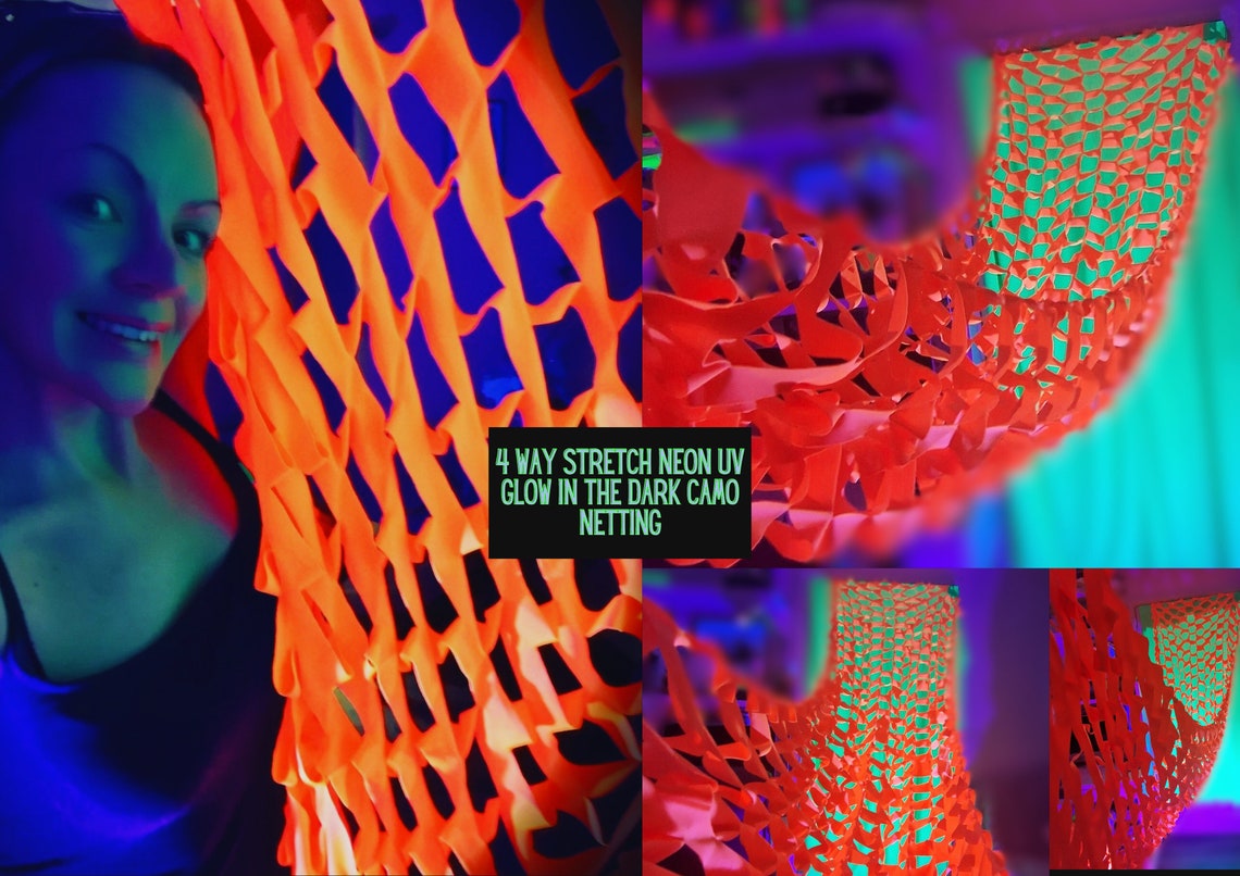 UV Neon Orange Camo Netting, Glow in the Dark, Uv Camouflage Net ...