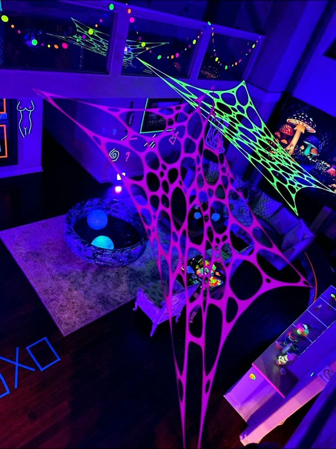 UV Pink & Yellow 2 Pack Event Décor, Lycra Tapestry Trippy, Neon ...