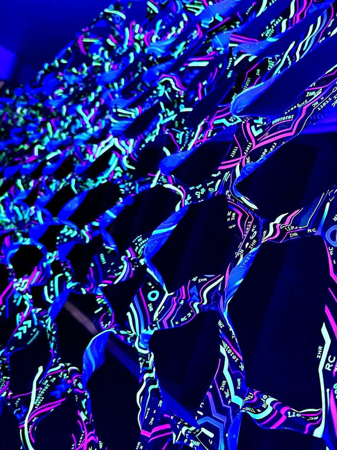 UV Cortex Netting Event Décor, Black Light Party, Ceiling Canopy, Uv ...