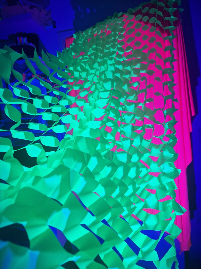 UV Neon Green Waterproof Ripstop, Glow in the Dark, Fluorescent Camo ...