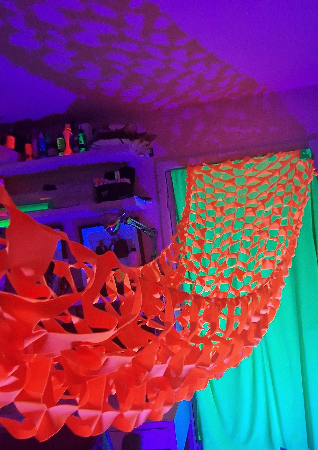 UV Neon Orange Camo Netting, Glow in the Dark, Uv Camouflage Net ...