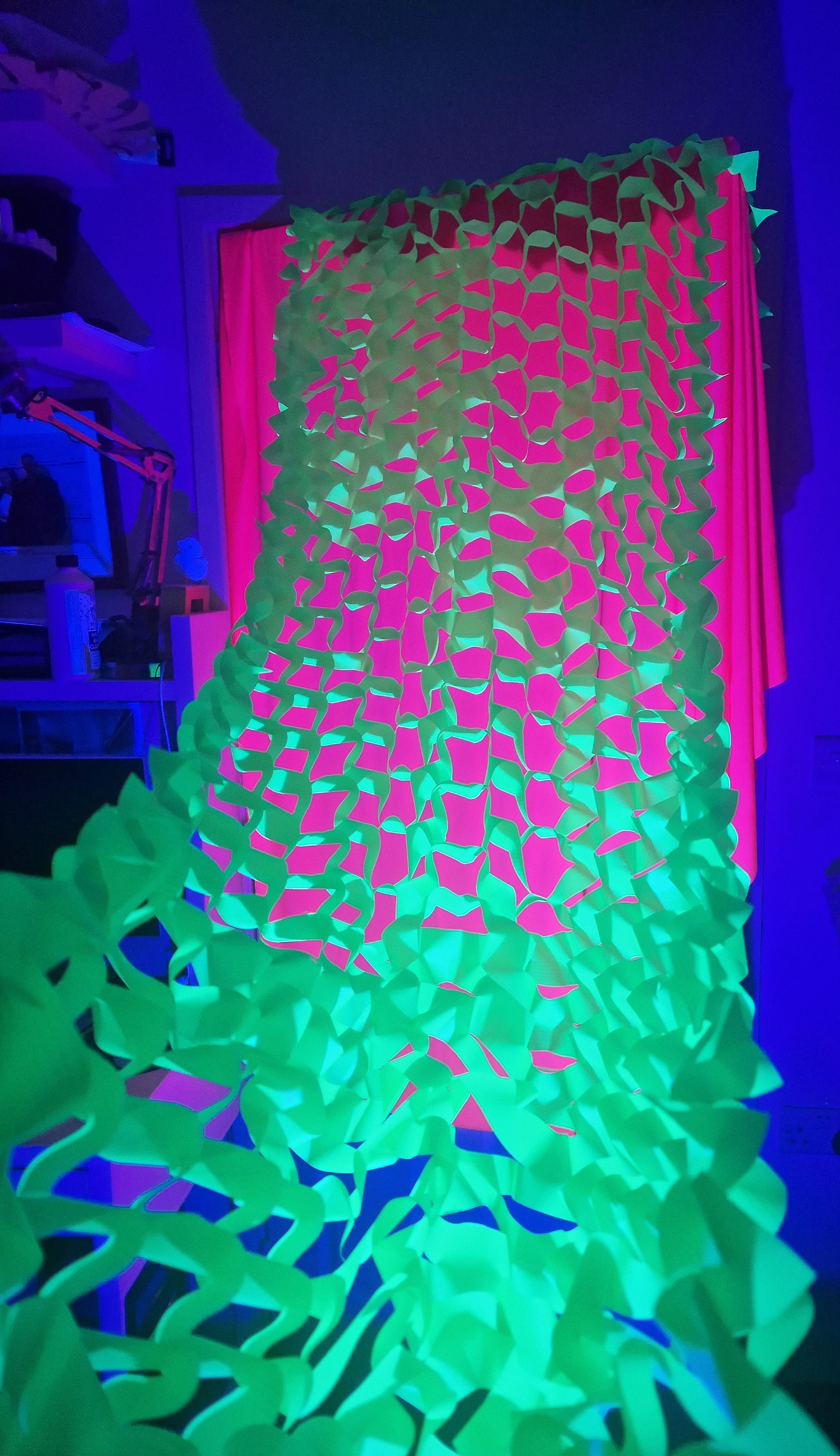 UV Neon Green Waterproof Ripstop, Glow in the Dark, Fluorescent Camo ...