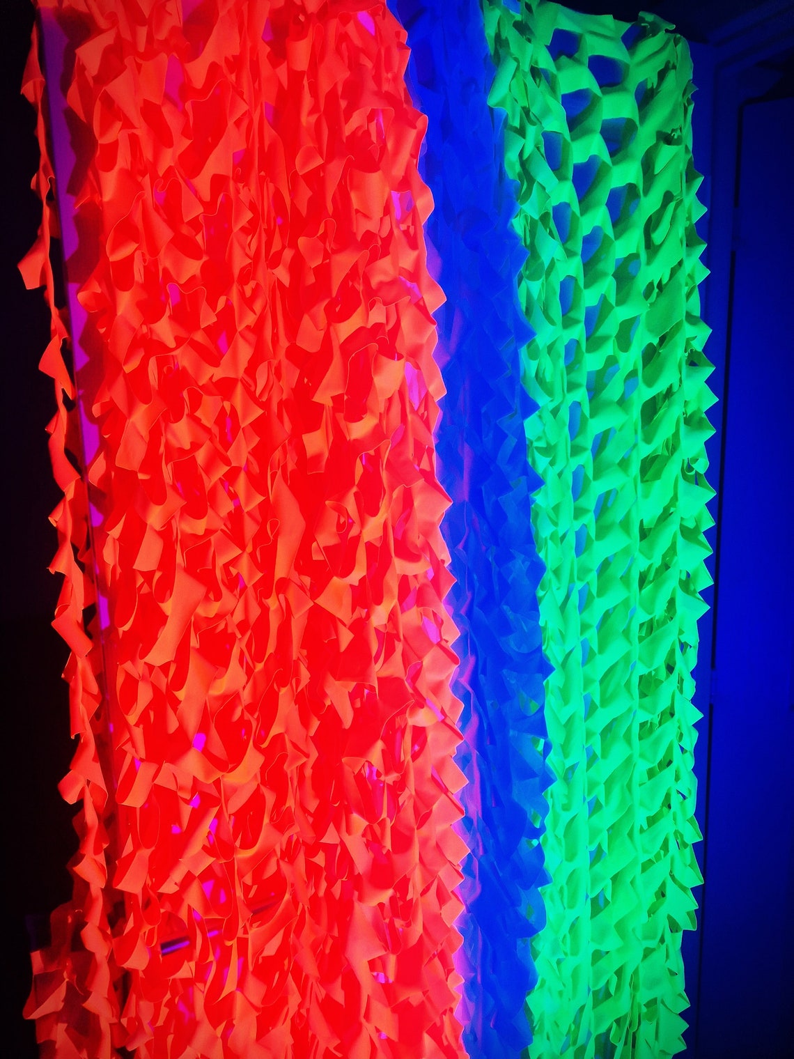 UV Neon Orange Camo Netting, Glow in the Dark, Uv Camouflage Net ...