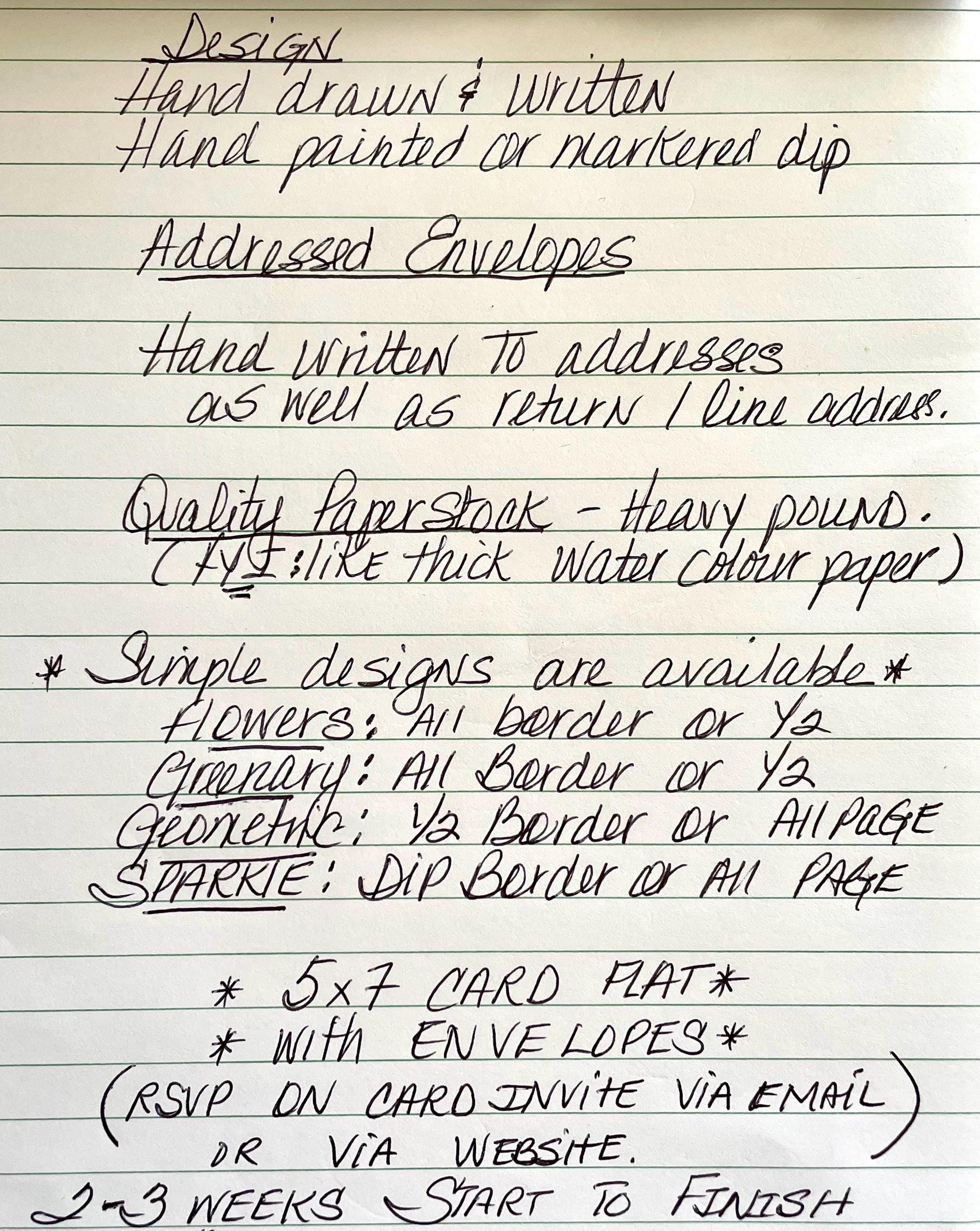 Custom Invitations Includes Addressing - Etsy