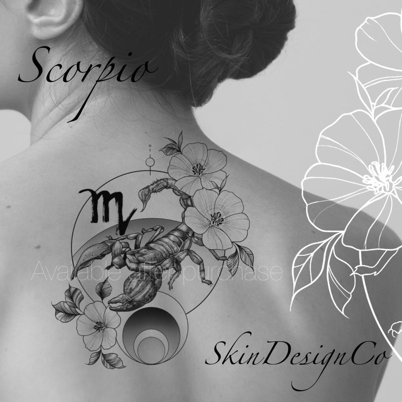 Scorpio Tattoo |tattoo | Stencil | Horoscope | Zodiac | Printable | Art ...