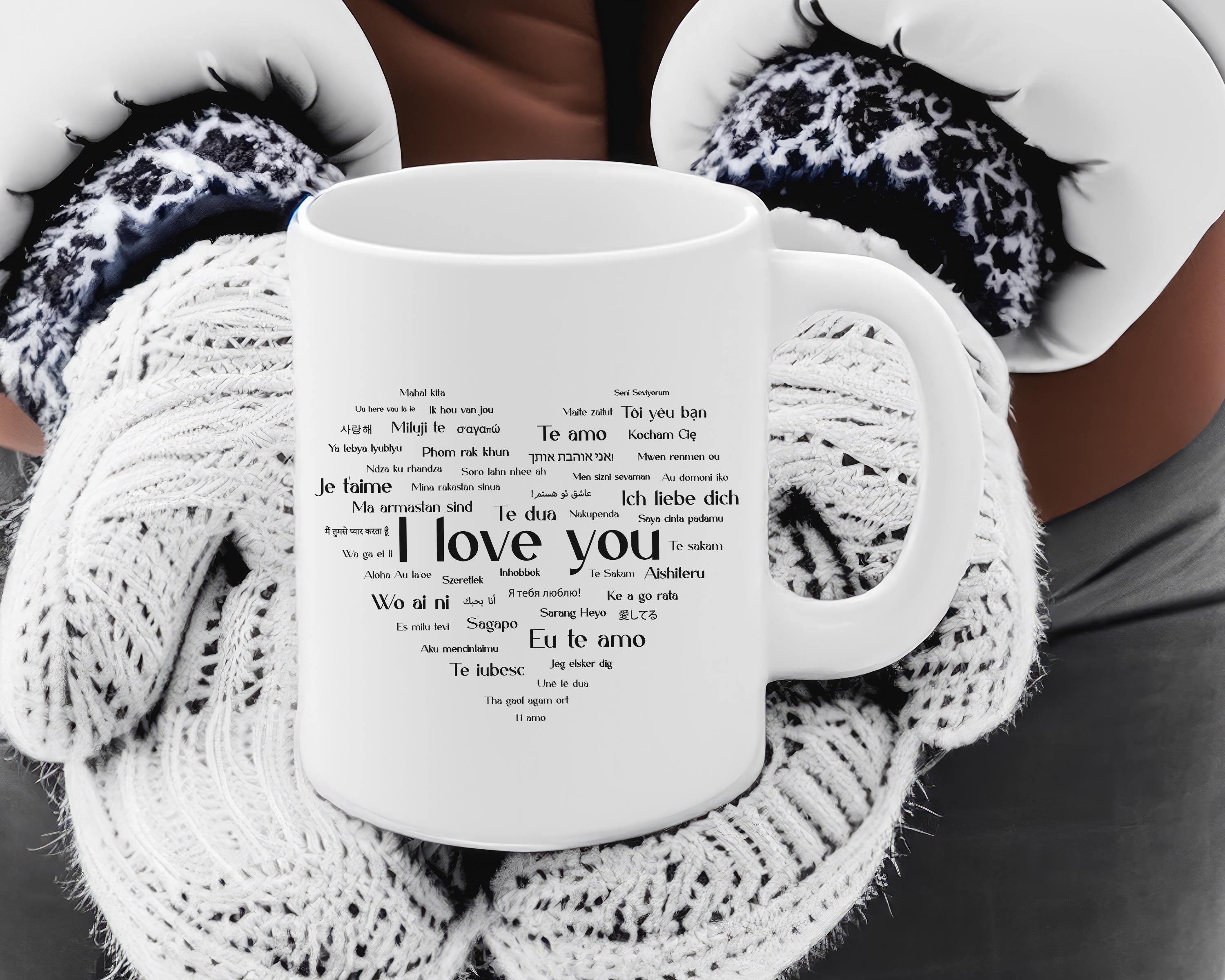 I Love You Mug, Languages Heart, Valentine's Day Gift - Etsy