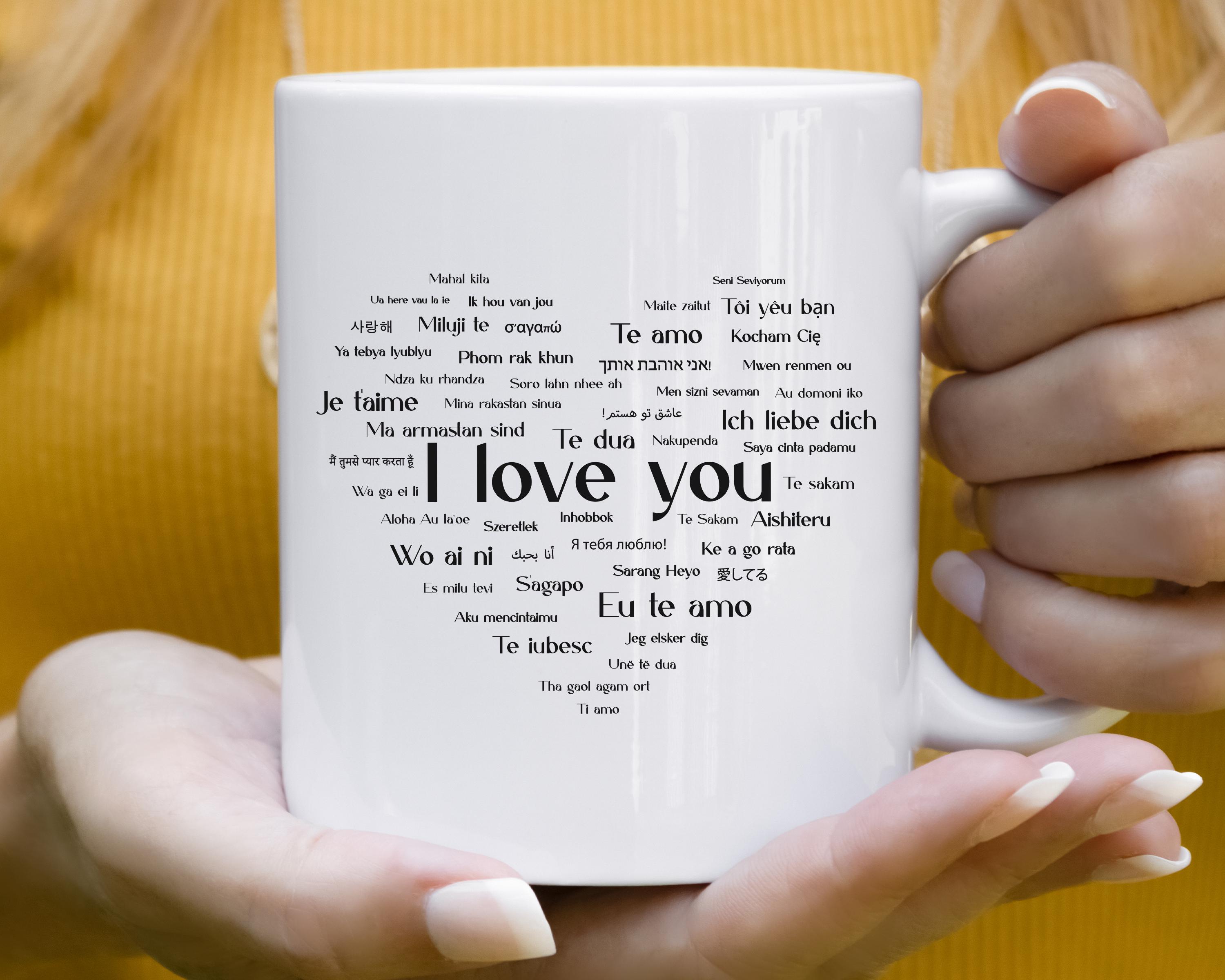I Love You Mug, Languages Heart, Valentine's Day Gift - Etsy