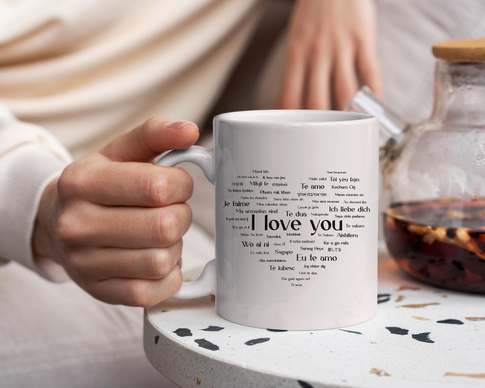 I Love You Mug, Languages Heart, Valentine's Day Gift - Etsy