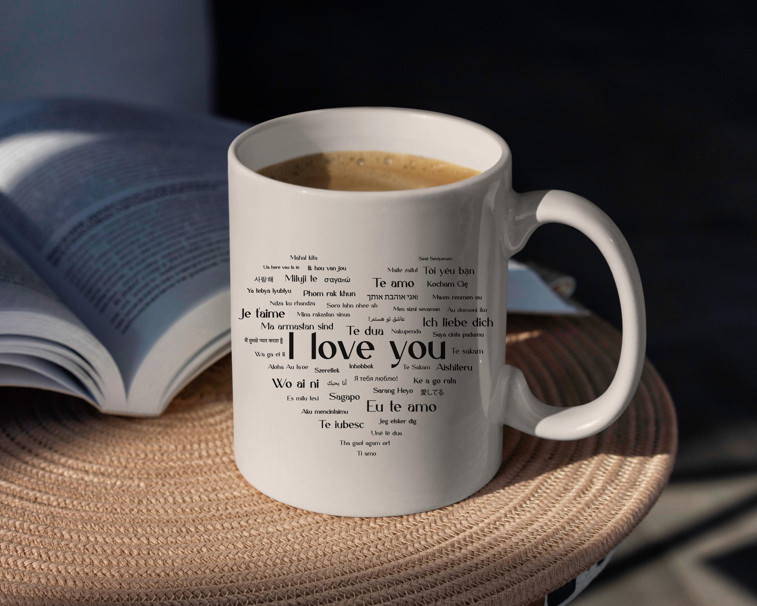 I Love You Mug, Languages Heart, Valentine's Day Gift - Etsy