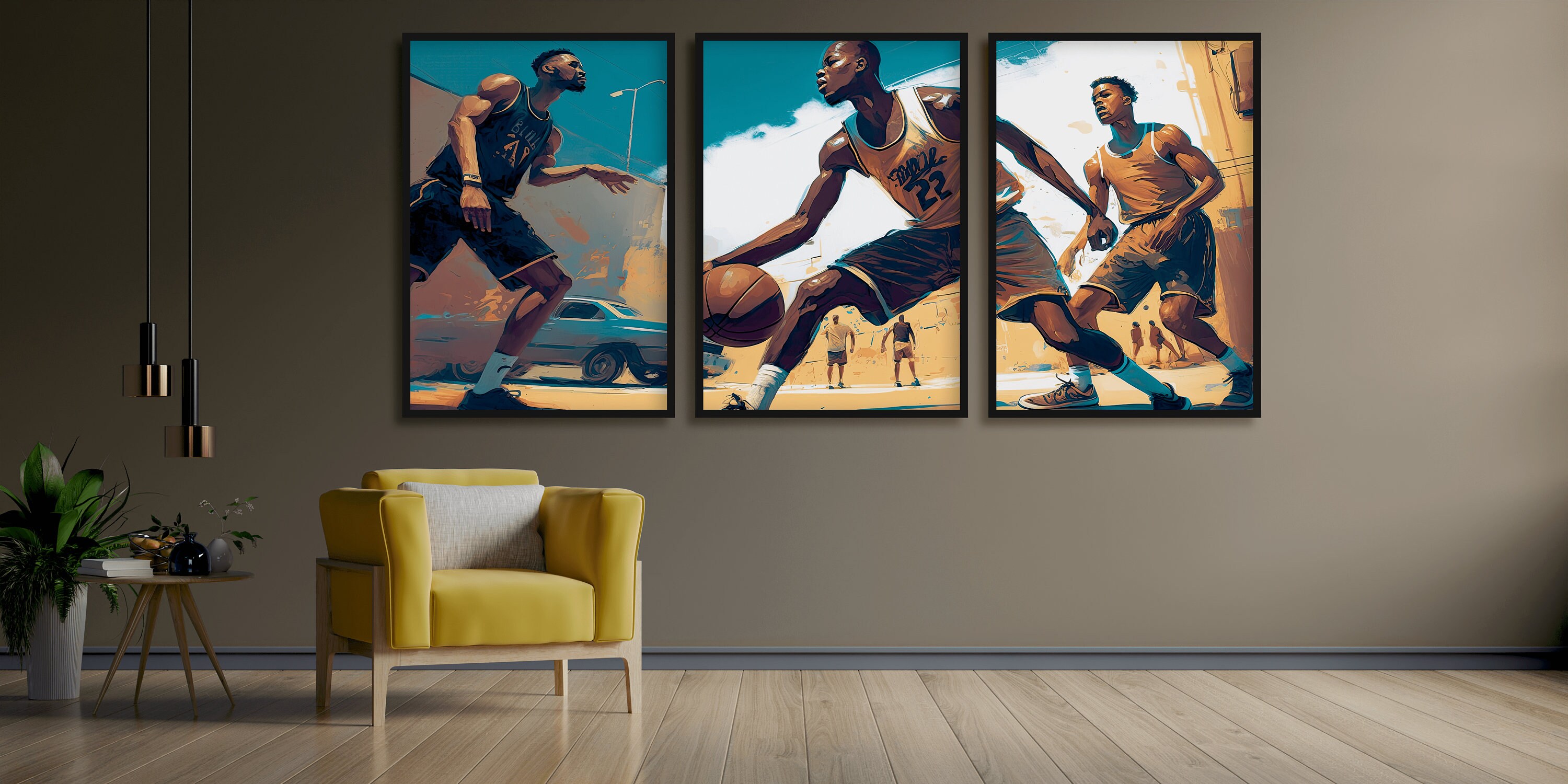 Basketball Wall Art Set of 3 Digital Large Size Room Decor Sport Poster ...