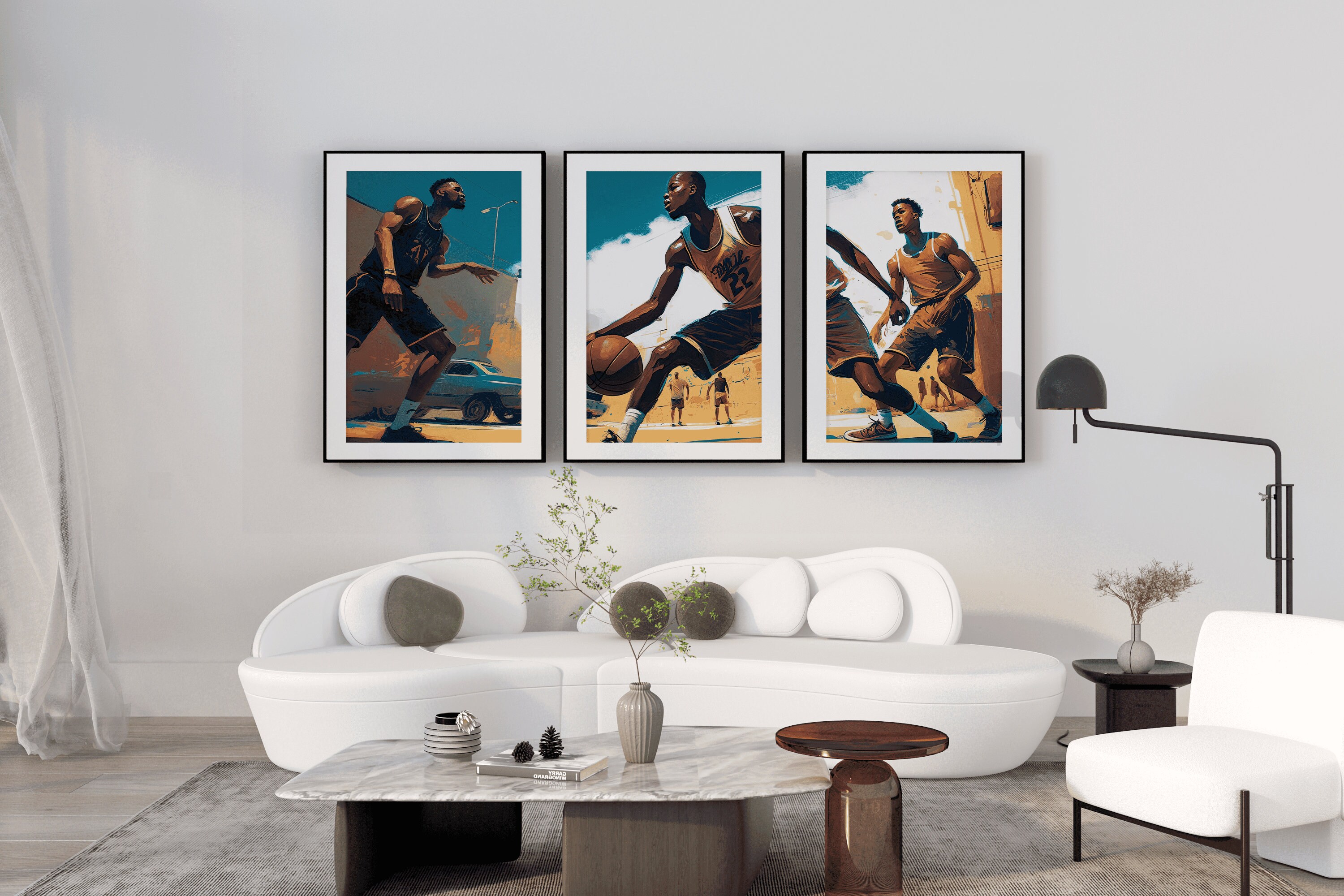 Basketball Wall Art Set of 3 Digital Large Size Room Decor Sport Poster ...
