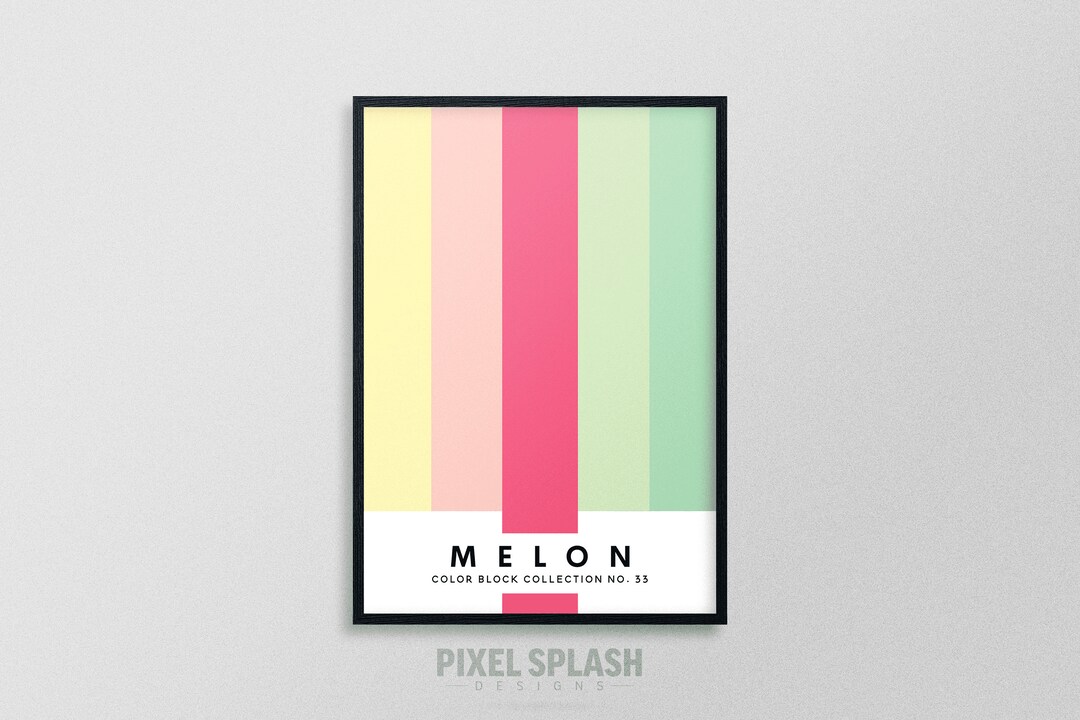Melon Color Palette Colorful Home Wall Art Decor Modern 2023 for Fruit ...