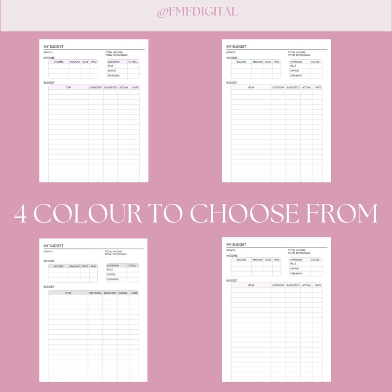 Printable Monthly Budget Sheet - Etsy