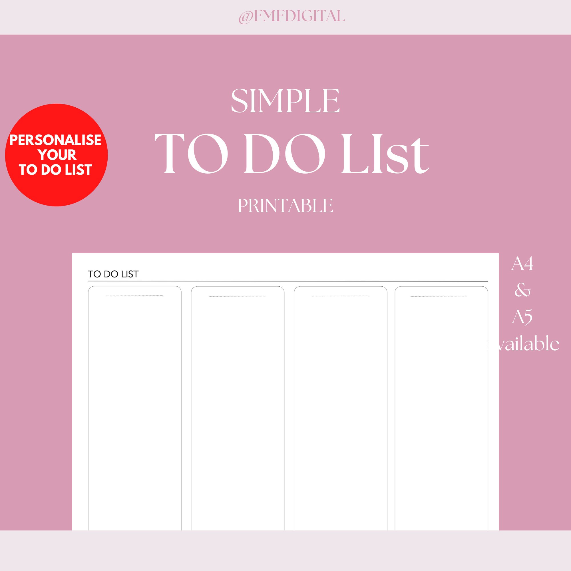 To Do List Printable Template - Etsy